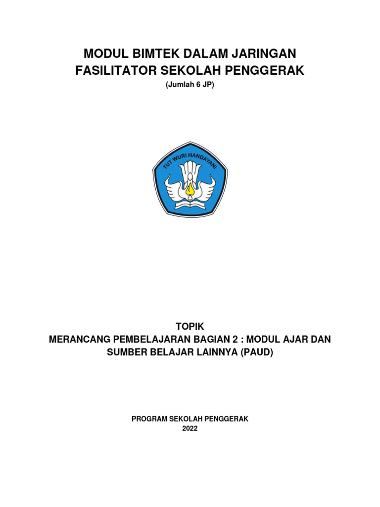 Modul Bimtek FSP - Merancang Pembelajaran Bagian 2 PAUD (Modul Ajar) | PDF | Seni | Pengembangan ...