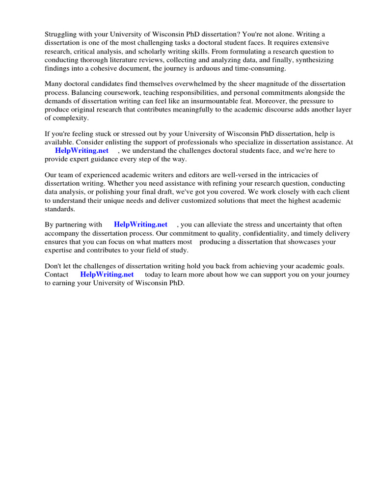 UW PhD Dissertation Help | PDF | Thesis | Apa Style