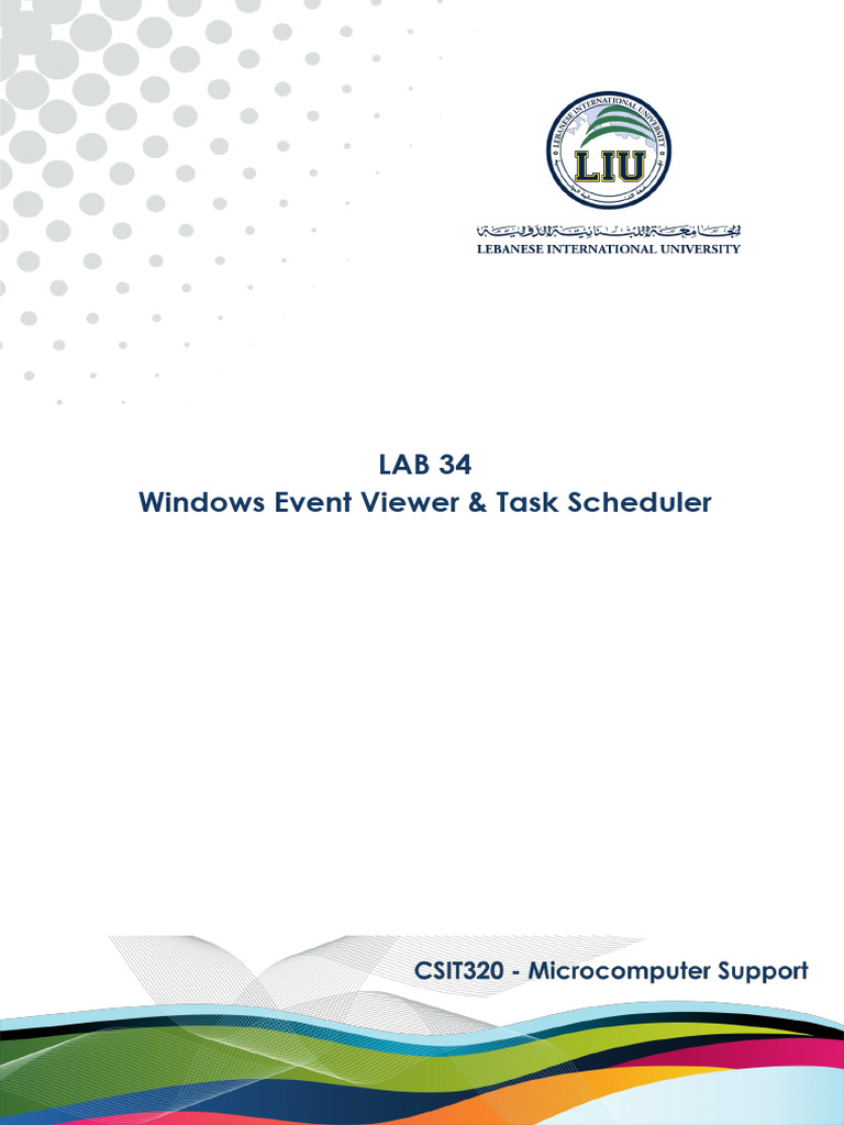 LAB 33 Windows Event Viewer and Task Scheduler PDF | Download Free PDF | Computing Platforms ...
