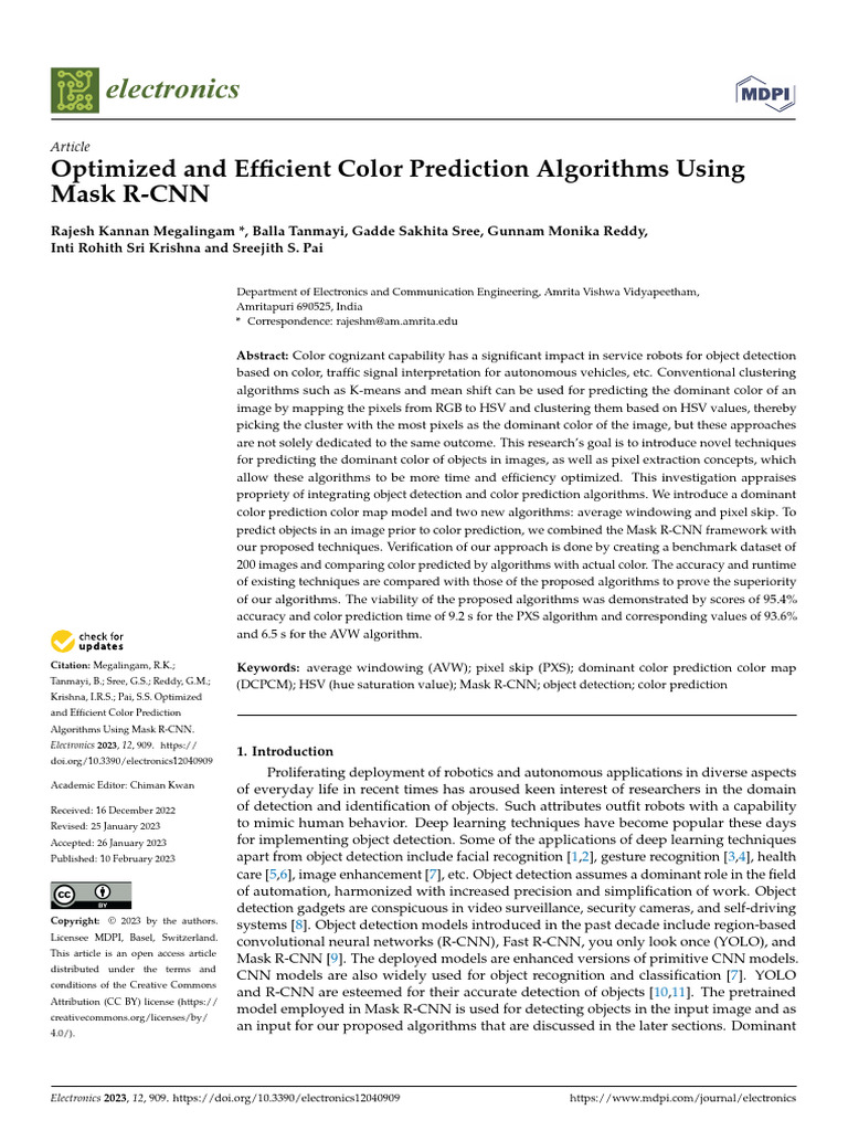 Optimized and Efficient Color Prediction Algorithm | PDF | Cluster Analysis | Rgb Color Model