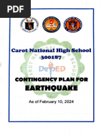 Contingency Plan of Earthquake | PDF | Emergency Management | Earthquakes