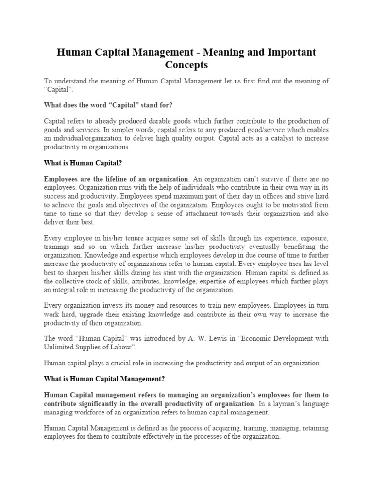 Human Capital Management | PDF
