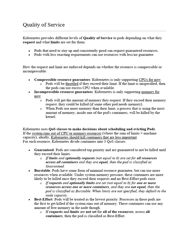 K8s Quality of Service | PDF | Quality Of Service | Computer Engineering