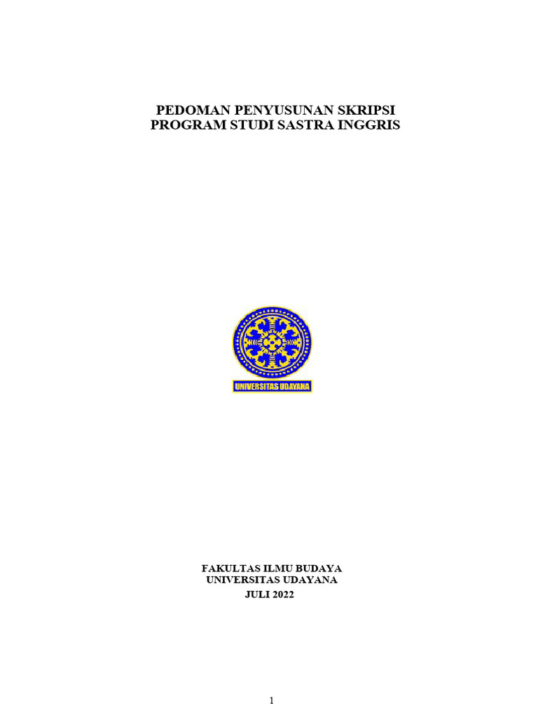 Pedoman Penyusunan Skripsi | PDF