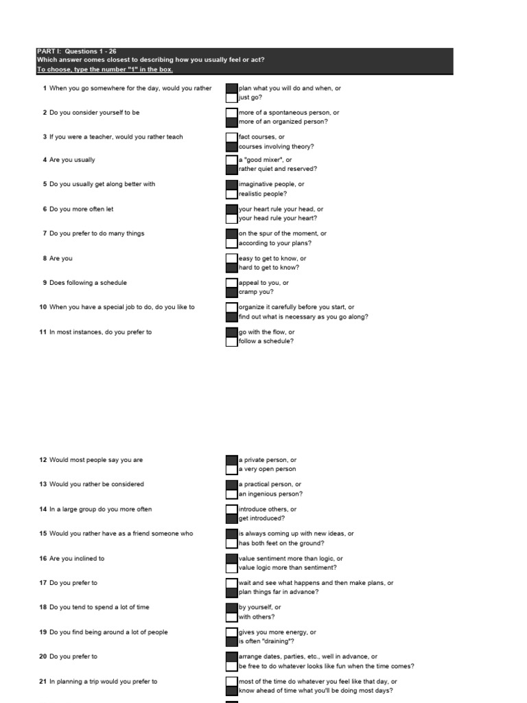 MBTI - Blank | PDF | Cognitive Science | Psychological Concepts