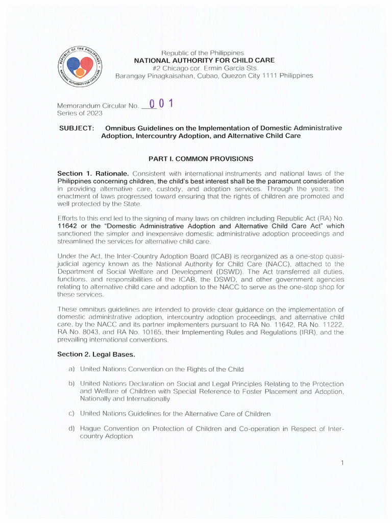 MC 1 s2023 Omnibus Guidelines On The Implementation of DAA ICA and ACC ...