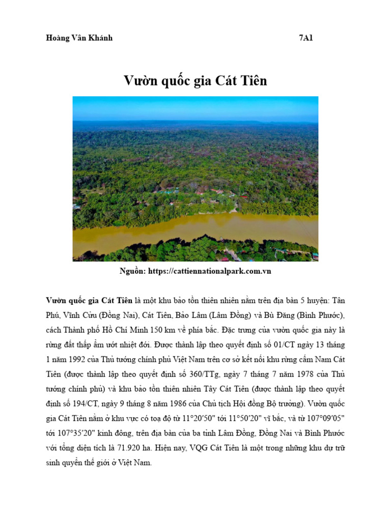 Hoàng Vân Khánh 7A1 | PDF