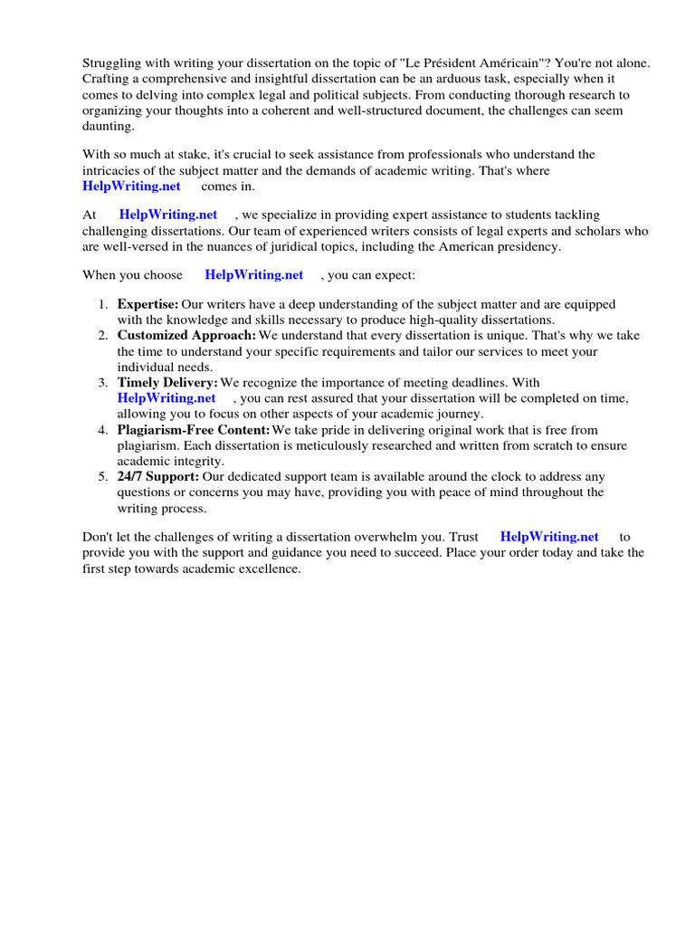 Dissertation Juridique Le President Americain | PDF | Expert | Internet
