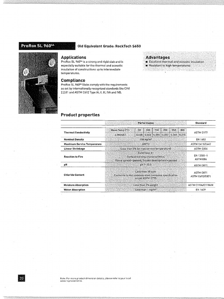 Insulation - Data Sheet Prorox SL960 161025 | PDF