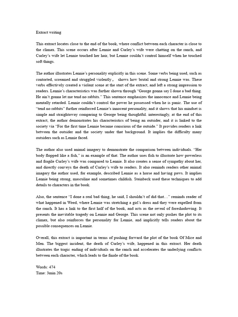 Extract Writing | Download Free PDF | Plot (Narrative)