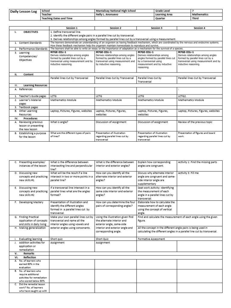 Grade 7 Cylinder Volume Lesson Plan | PDF | Elementary Geometry ...