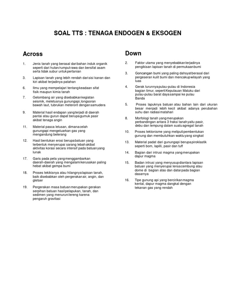 Tts - Tenaga Endogen & Eksogen | PDF