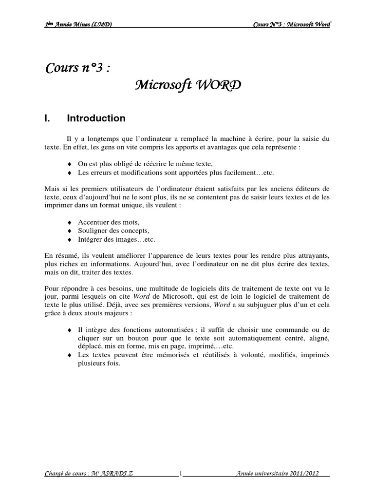 Cours 3 Word | PDF