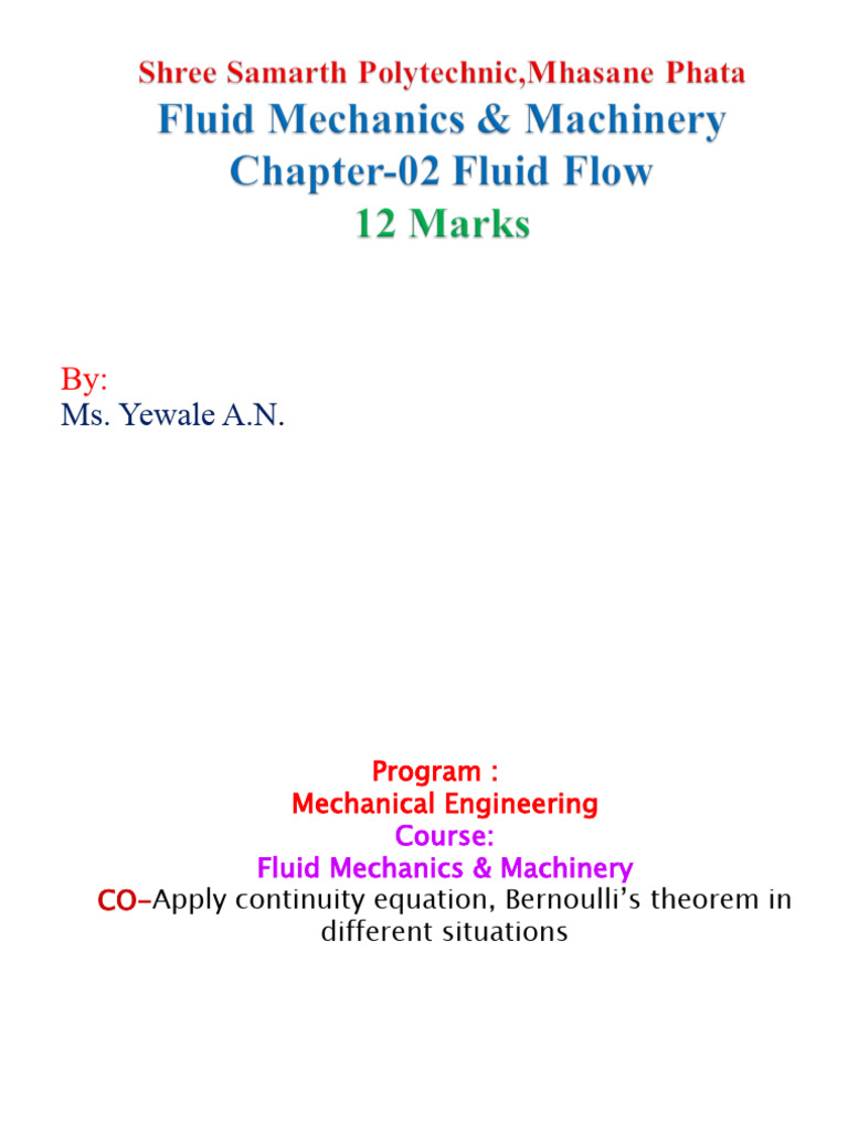 Chapter 2 - Part 1 | PDF | Fluid Dynamics | Fluid Mechanics