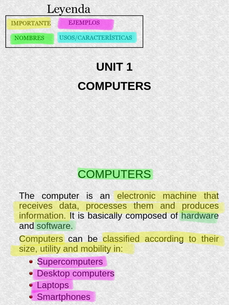 Unit1_Computers | PDF | Random Access Memory | Central Processing Unit