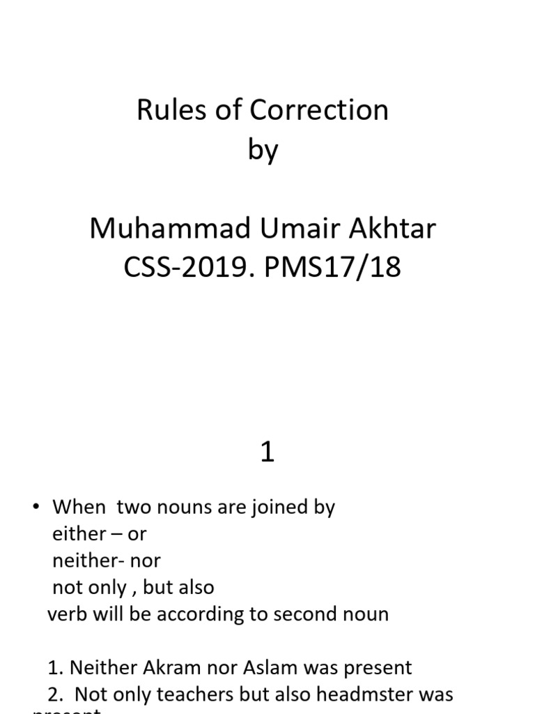 Correction Rules Pdf Pdf Grammatical Number Plural