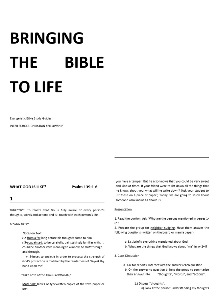 BBL 1 Lesson 1 | PDF | Jesus | Ten Commandments