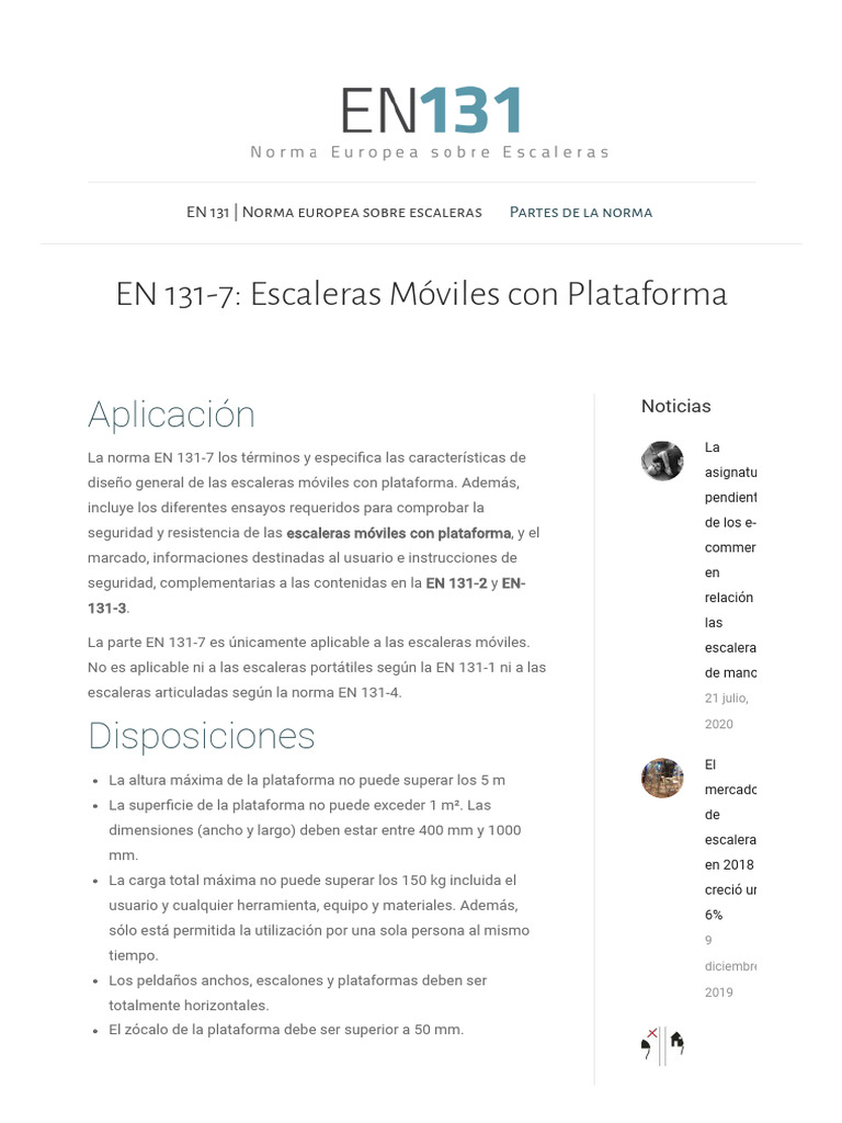 EN 131-7_ Escaleras Móviles con Plataforma _ EN131 | PDF | Escalera