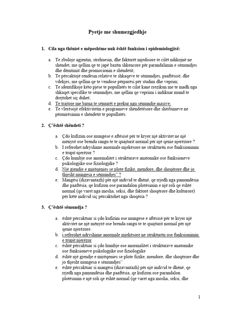 Pyetje Me Shumezgjedhje | PDF
