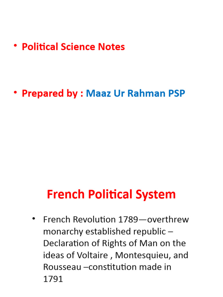 Overview of the French Political System | PDF | Republic | Decree