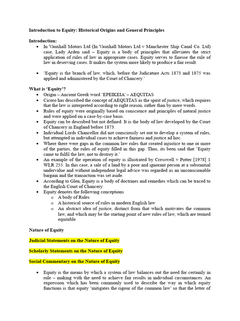 Week-1_Introduction to Equity - Historical Origins and General ...