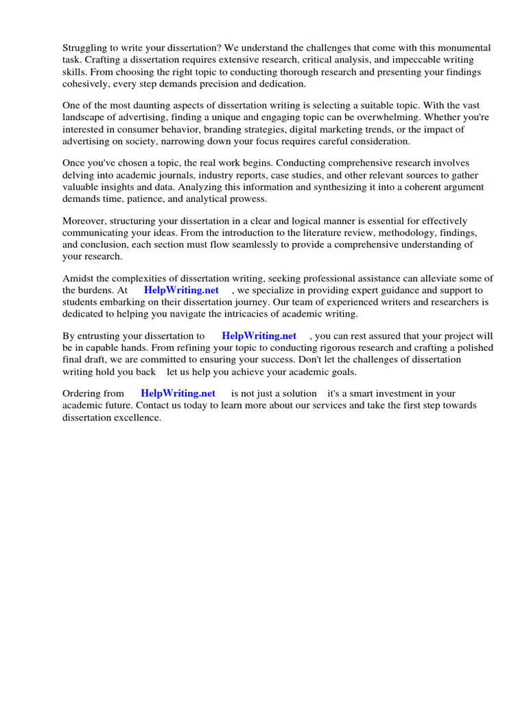 Advertising Dissertation Topic Ideas | PDF | Marketing | Advertising