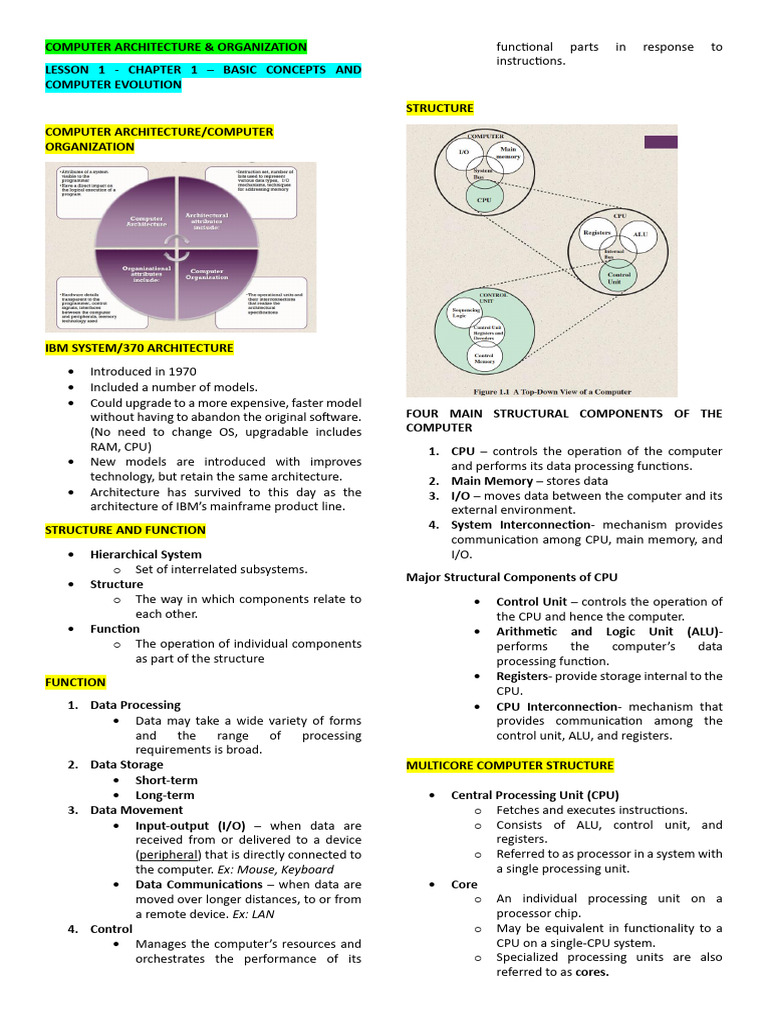 Computer Architecture and Organization Reviewer | PDF | Central Processing Unit | Integrated Circuit