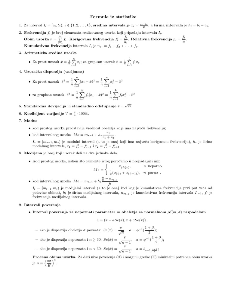 MS Formule Statistika | PDF