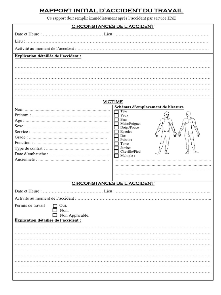 Rapport Accident - Incident | PDF