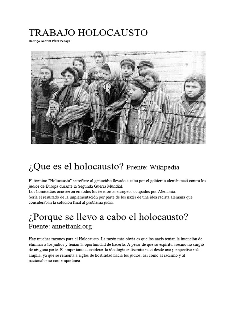 TRABAJO HOLOCAUSTO | PDF | El Holocausto | Alemania nazi