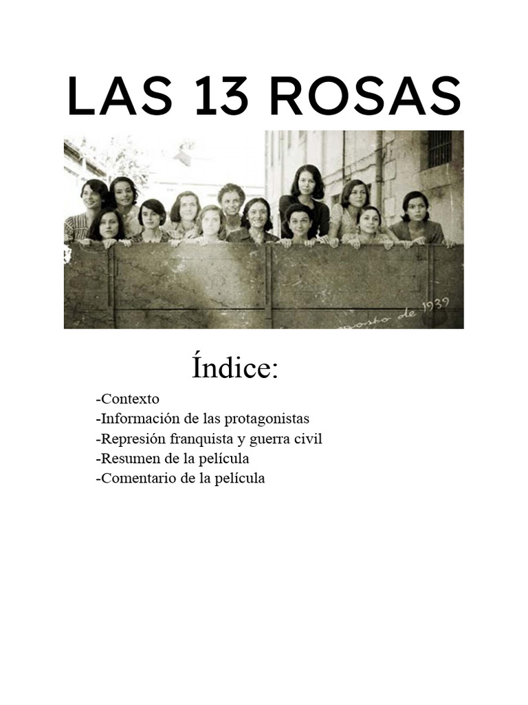 LAS 13 ROSAS TRABAJO | PDF | Francisco franco | guerra civil Española