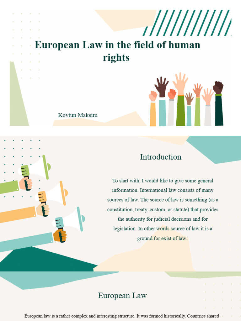 European Law in The Field of Human Rights | PDF | European Convention ...