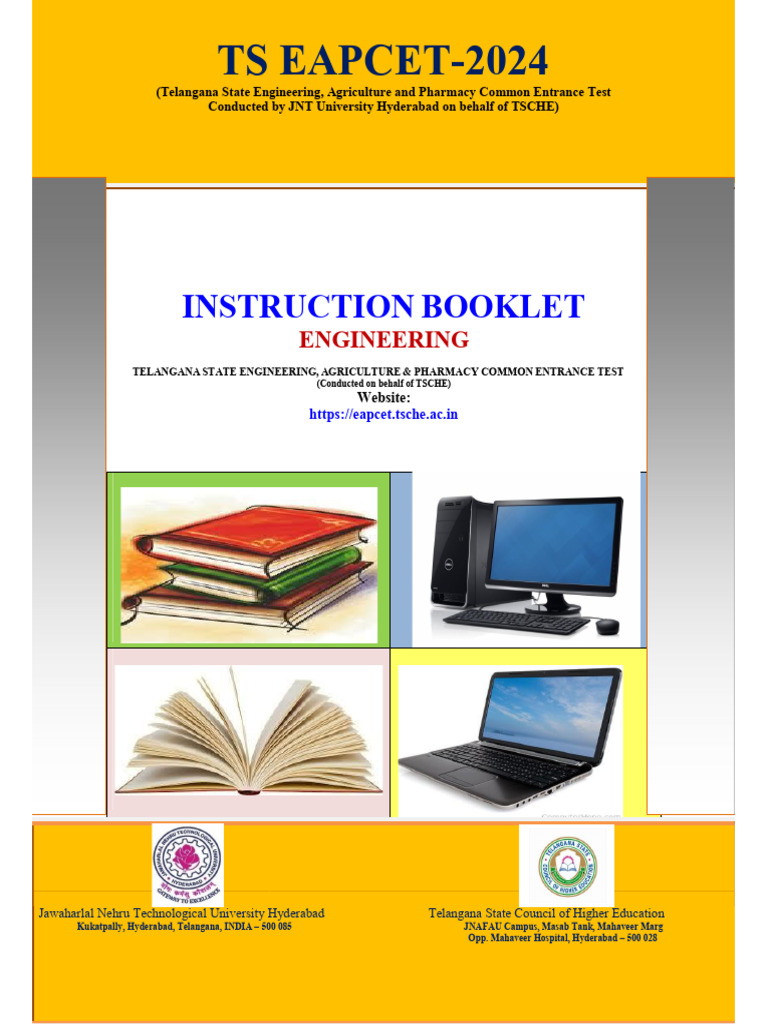 TS EAPCET 2024 Instruction Booklet | PDF | University And College Admission