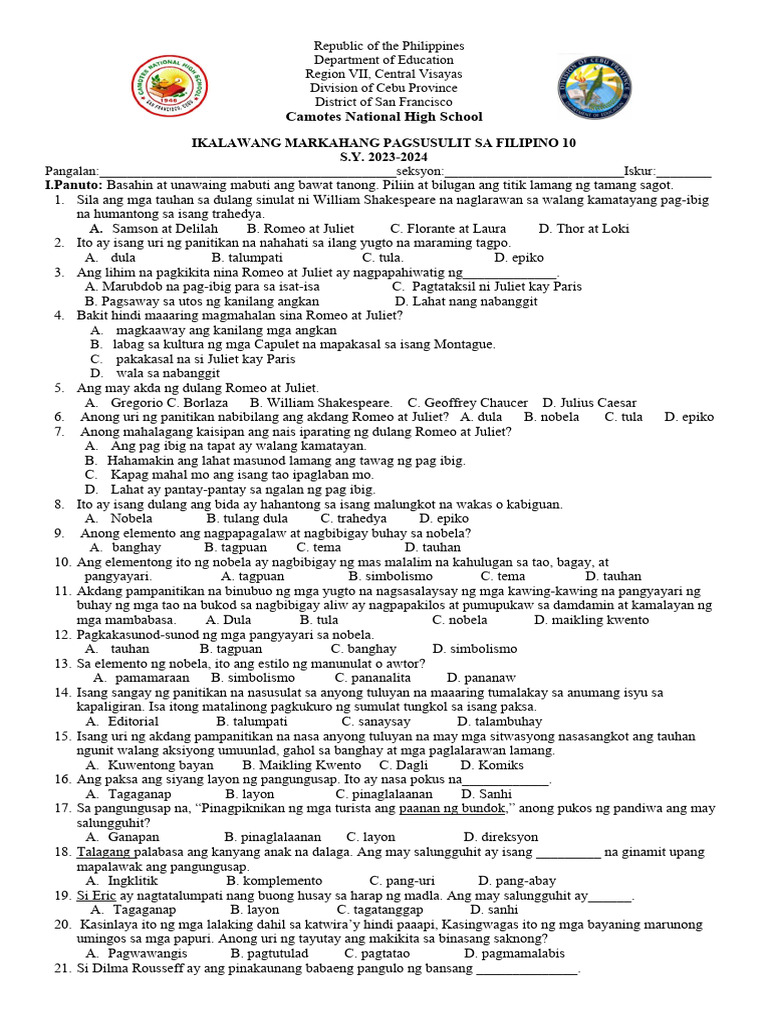 2ND Periodical Test | PDF