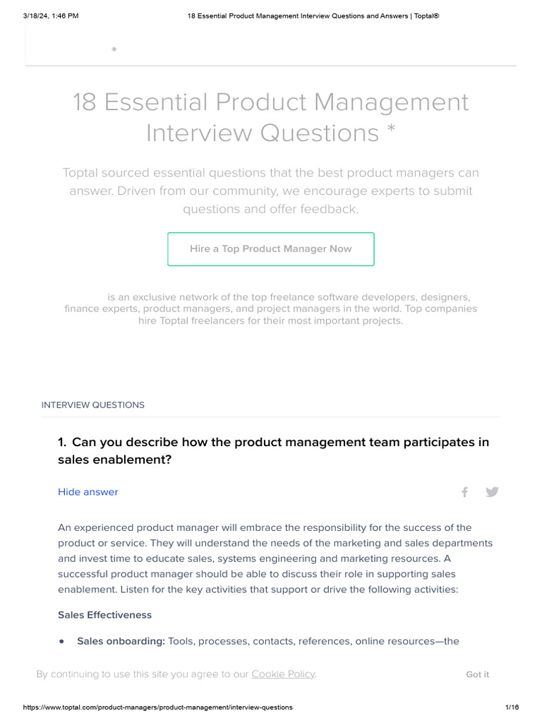 18 Essential Product Management Interview Questions and Answers ...