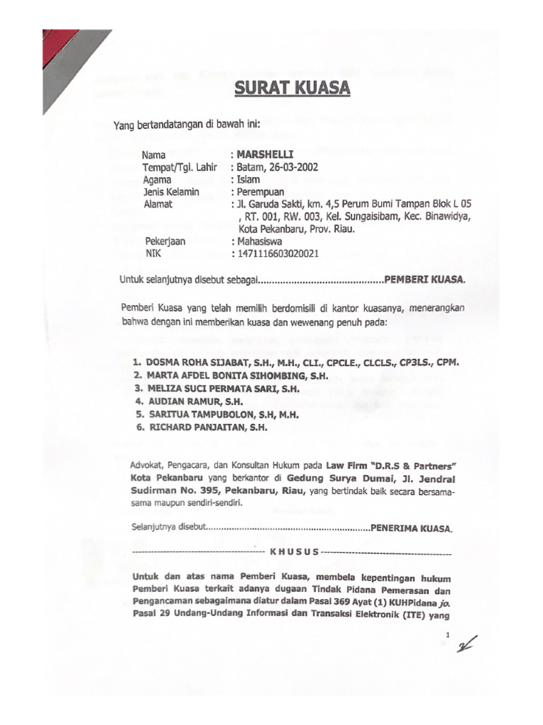 Surat Kuasa | PDF
