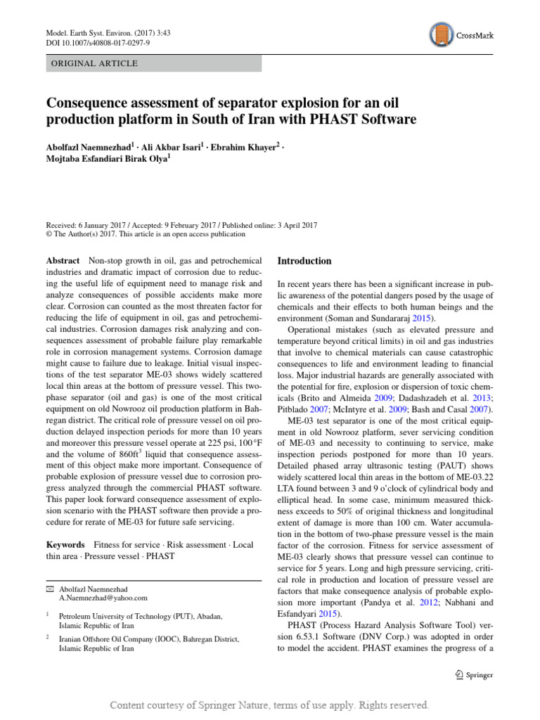 Consequence Assessment of Separator Explosion For | Download Free PDF | Explosion | Hazards