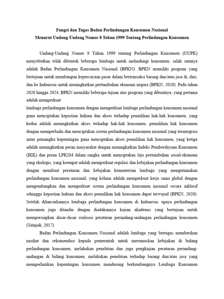 Fungsi Dan Tugas Badan Perlindungan Konsumen Nasional - 3 | PDF