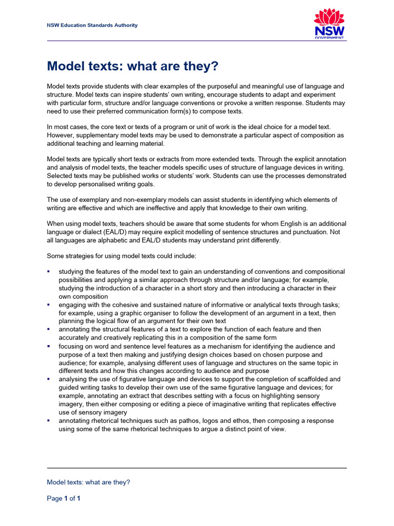 English 7 10 Model Texts | PDF | Rhetoric | Writing