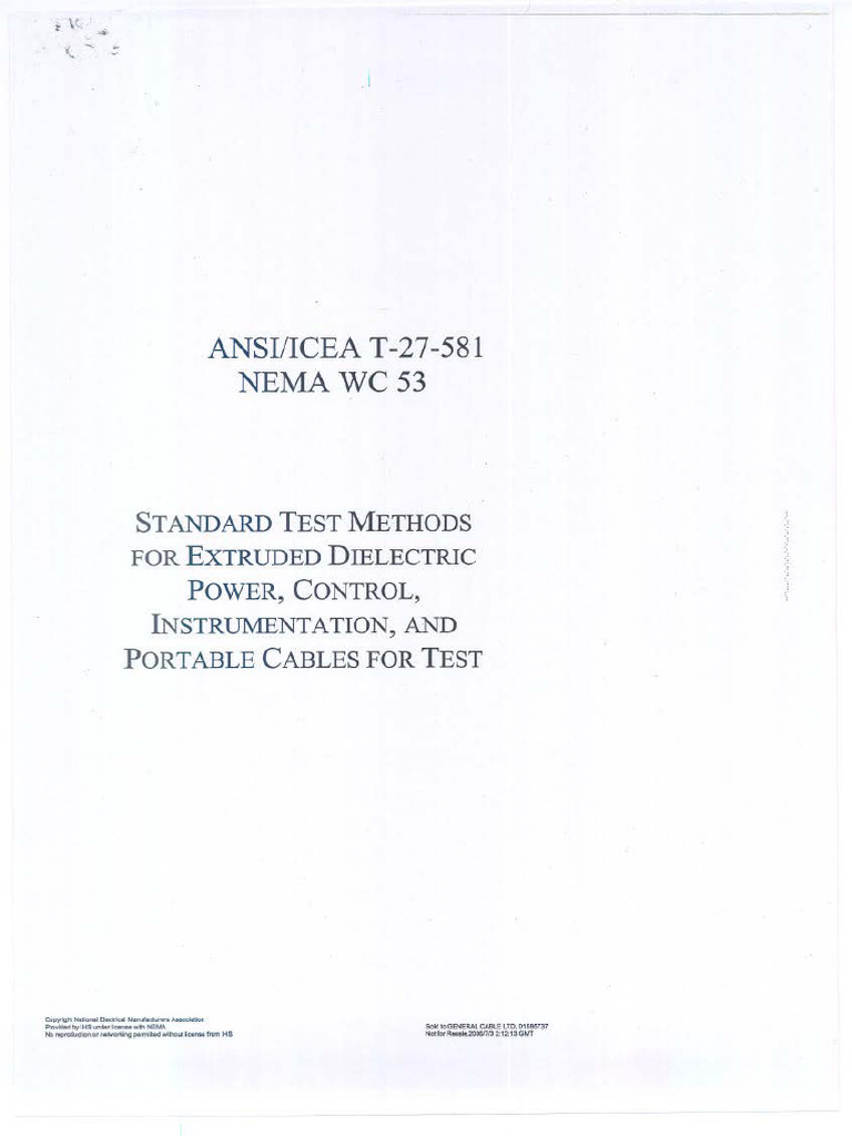 ICEA T-27-581 (Full) | PDF | Electrical Resistivity And Conductivity ...