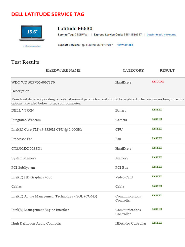 Dell Latitude Service Tag | PDF | Usb | Intel