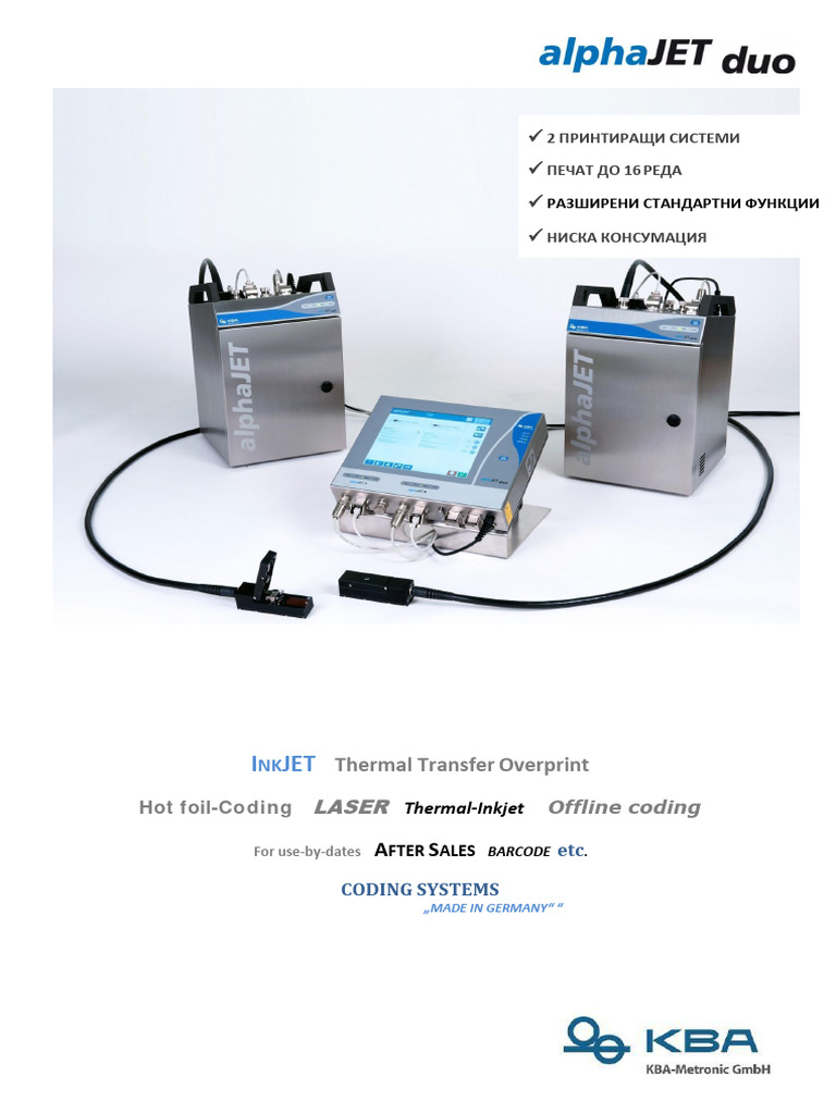 Datasheet Alphajet Duo BG | PDF