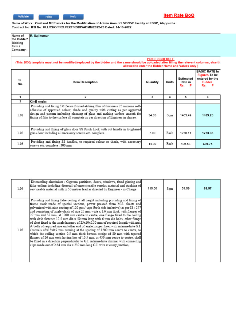 Boq 740838 | PDF | Electrical Wiring | Pipe (Fluid Conveyance)