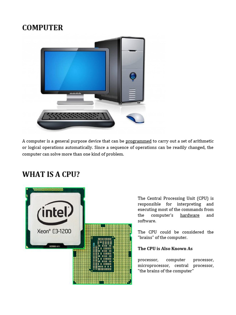 COMPUTER | PDF | Computer Keyboard | Central Processing Unit