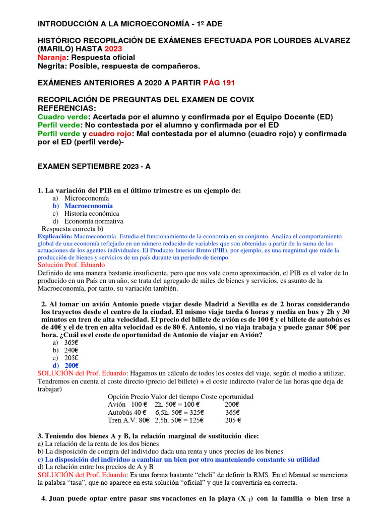 1int Micro - Todos Los Exámenes 3 15-12-2023 | PDF | Curva de demanda | Microeconomía