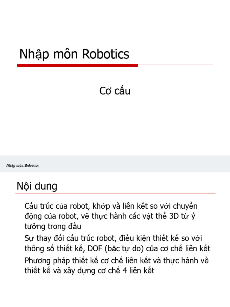 Introduction To Robotics - Co Cau | PDF