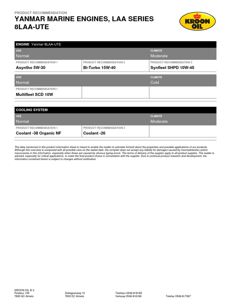 Product Recommendation Yanmar Marine Engines, LAA Series 8LAA-UTE | PDF Product Recommendation Yanmar Marine Engines, LAA Series 8LAA-UTE | PDF