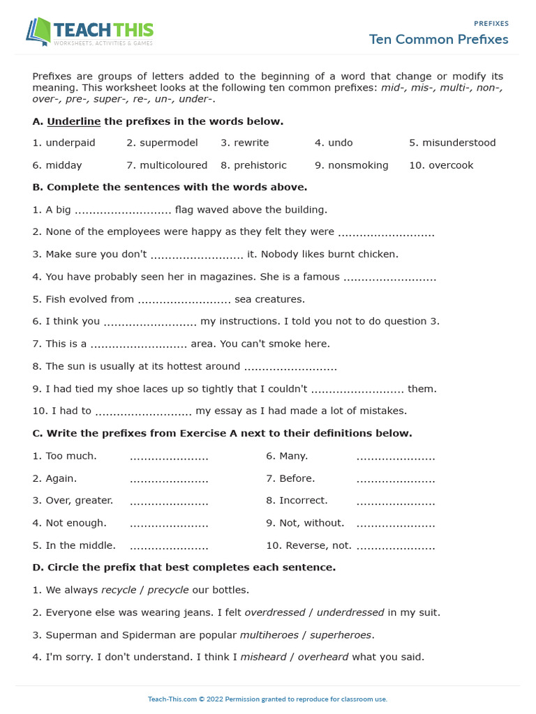 Ten Common Prefixes | PDF