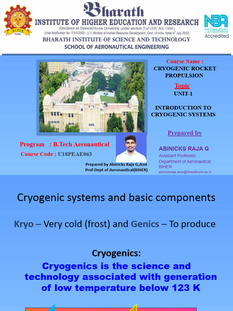 Cryogenic Systems and Cycles-Unit-1 | PDF | Latent Heat | Cryogenics