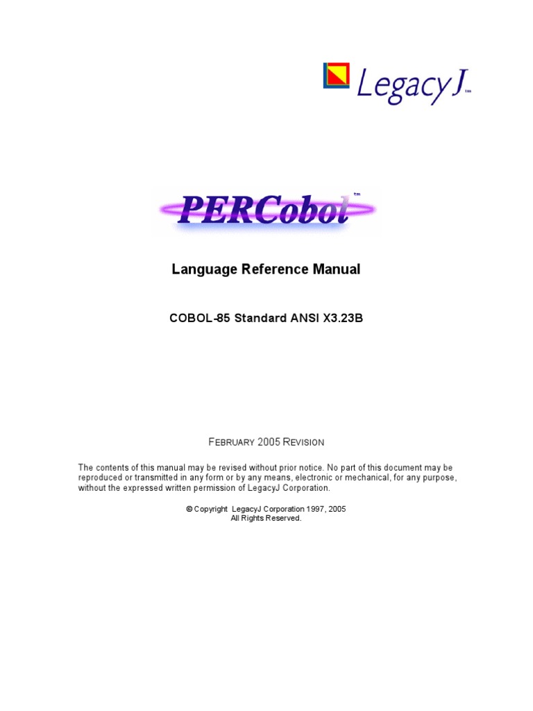 Cobol Reference | PDF | Bracket | Scope (Computer Science)